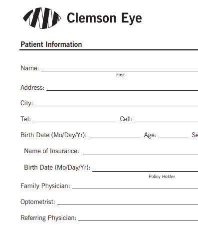 Eye Doctor Greenville | New Patient Forms | Clemson Eye